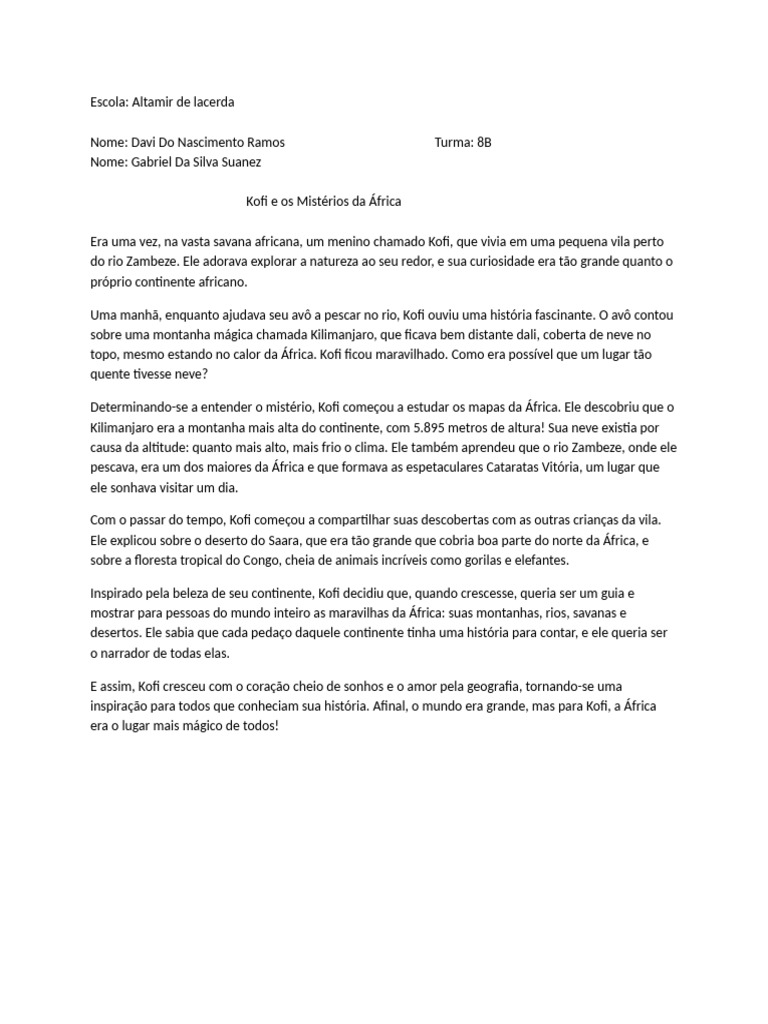 Aventuras de Kofi na África | PDF