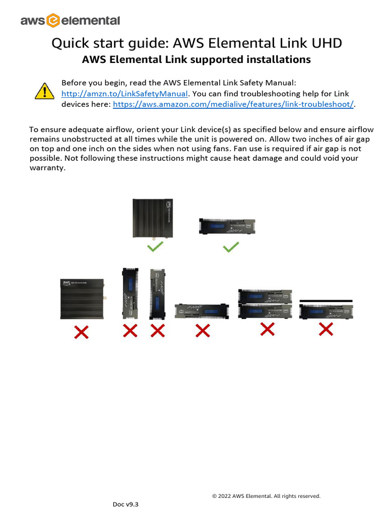 AWS Elemental Link UHD Quick Start Guide | PDF | Ip Address | Network ...