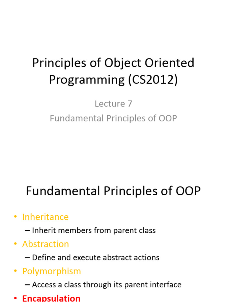lecture 7 | PDF | Class (Computer Programming) | Method (Computer Programming)