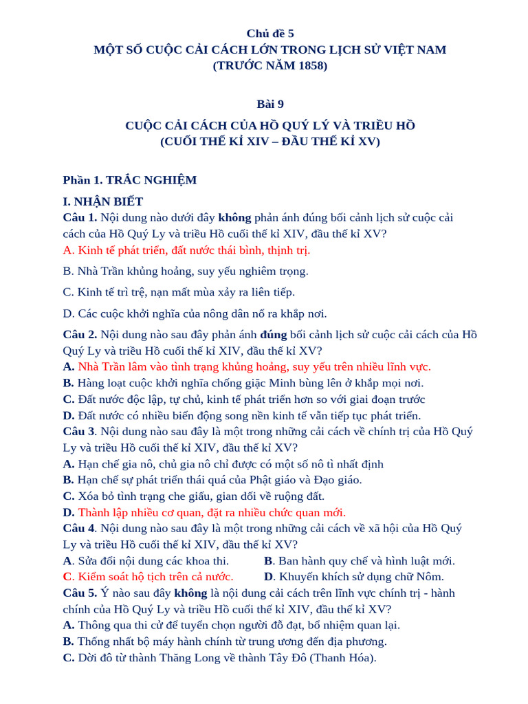 Chủ đề 5-Bài 9-LS11 | PDF