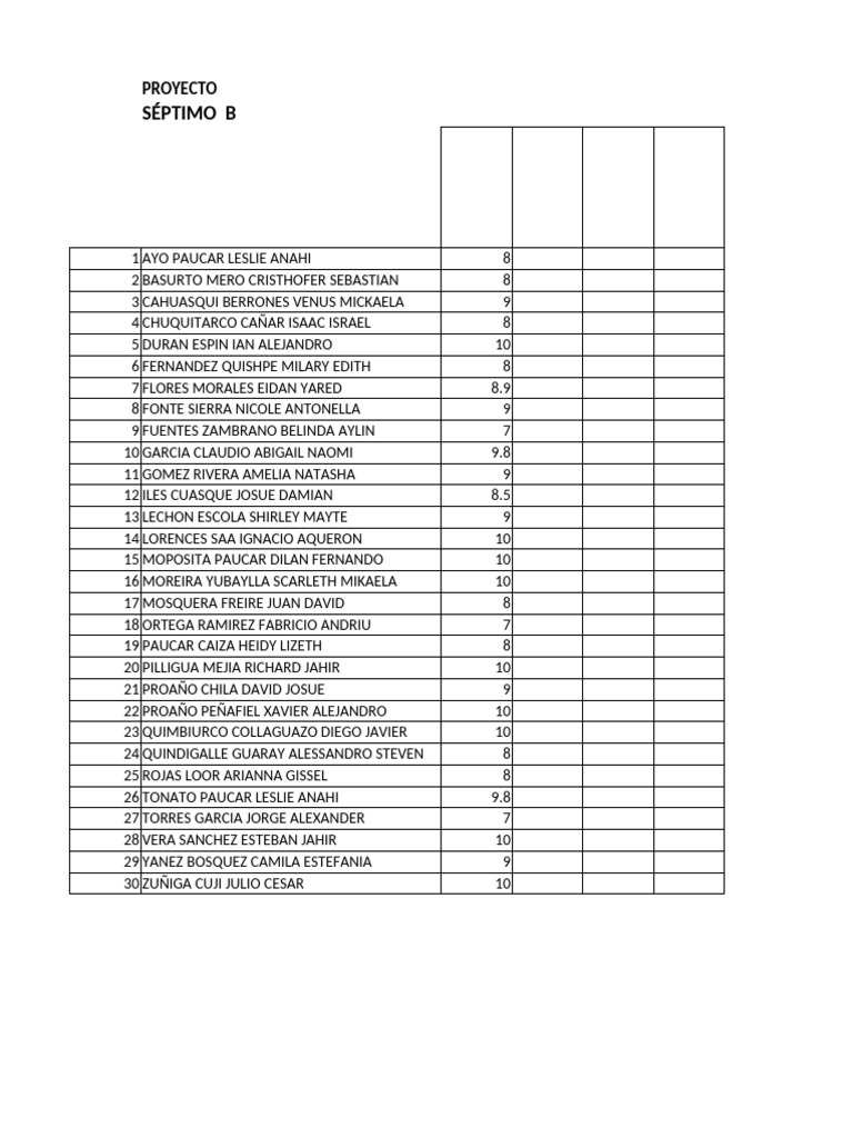 Proyecto Septimo B | PDF
