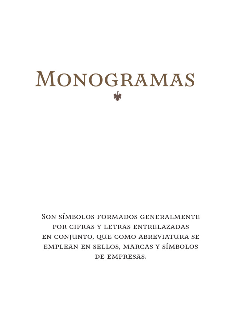 Historia y Tipos de Monogramas | PDF