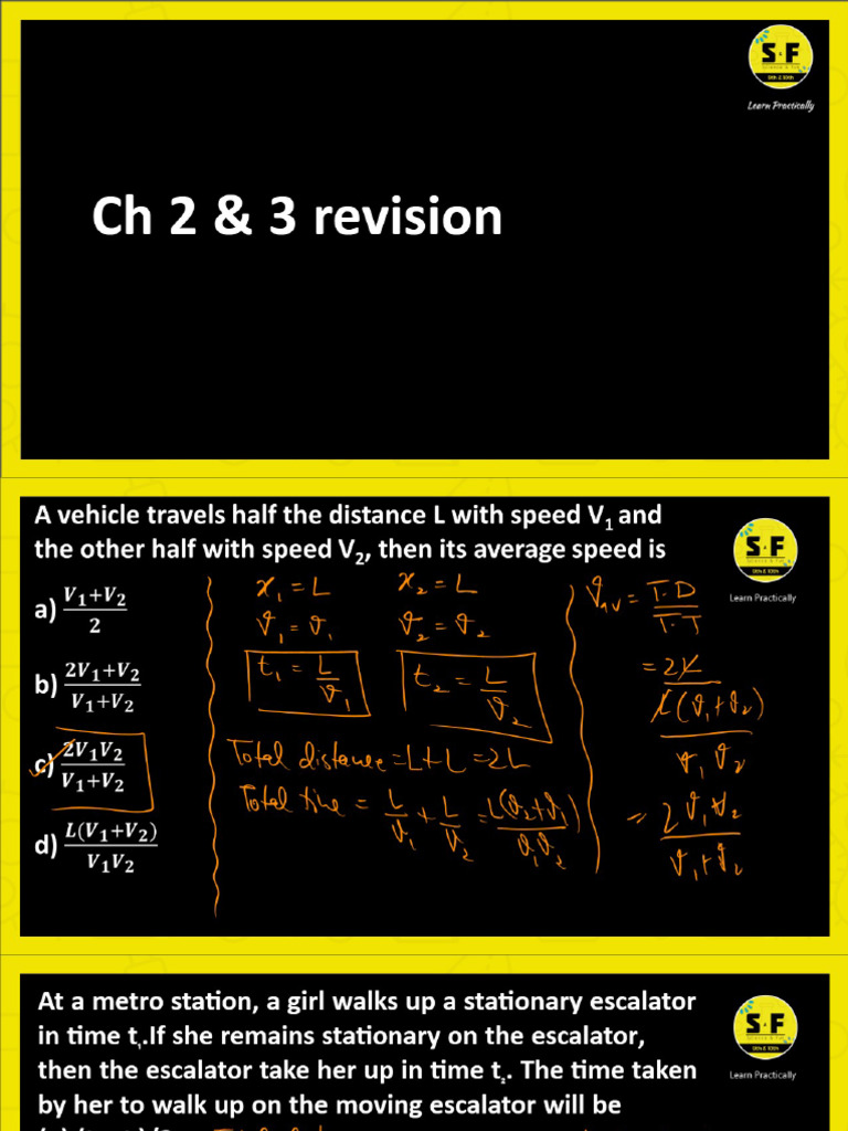 Phy CH2 and CH3 Revision | PDF