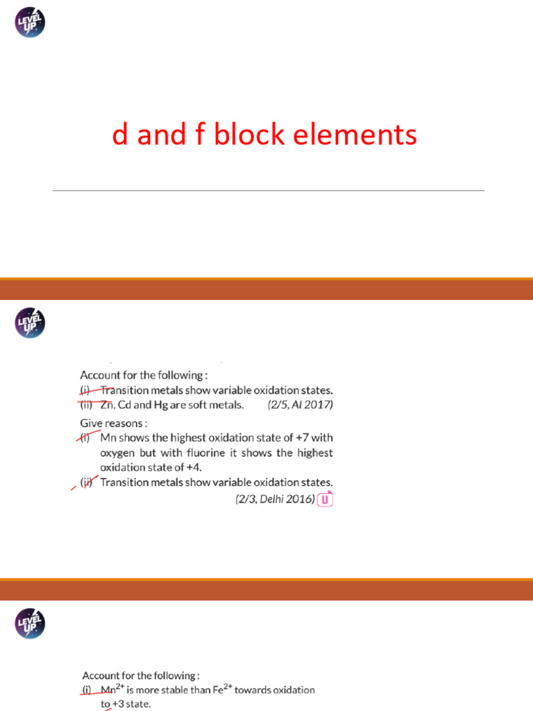 D and F Block Pyq | PDF