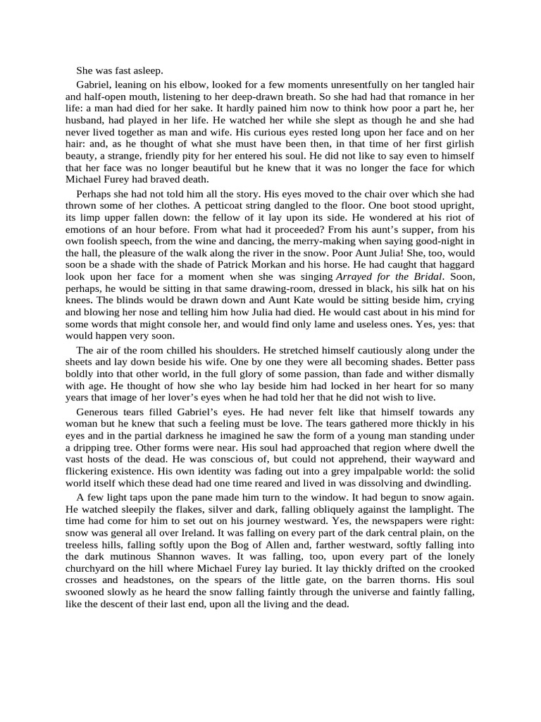 The Final Paragraphs of 'The Dead' Joyce | PDF