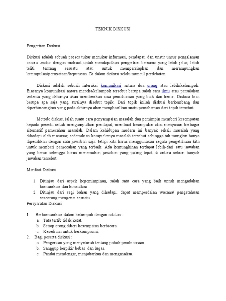 Teknik dan Tata Cara Diskusi Efektif | PDF | Karier & Perkembangan