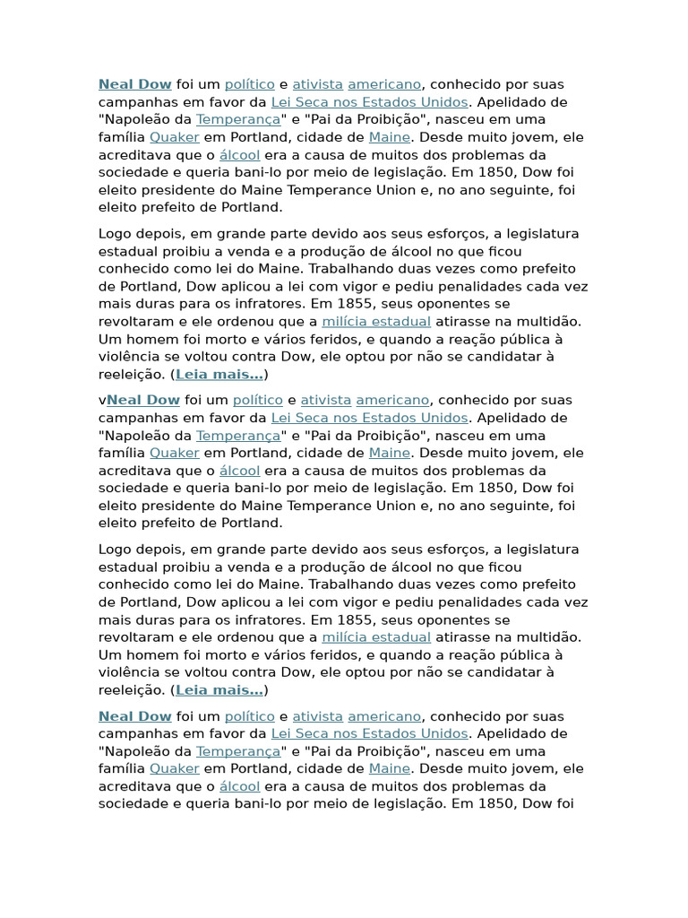 Neal Dow | PDF | Proibição | Turismo nos Estados Unidos