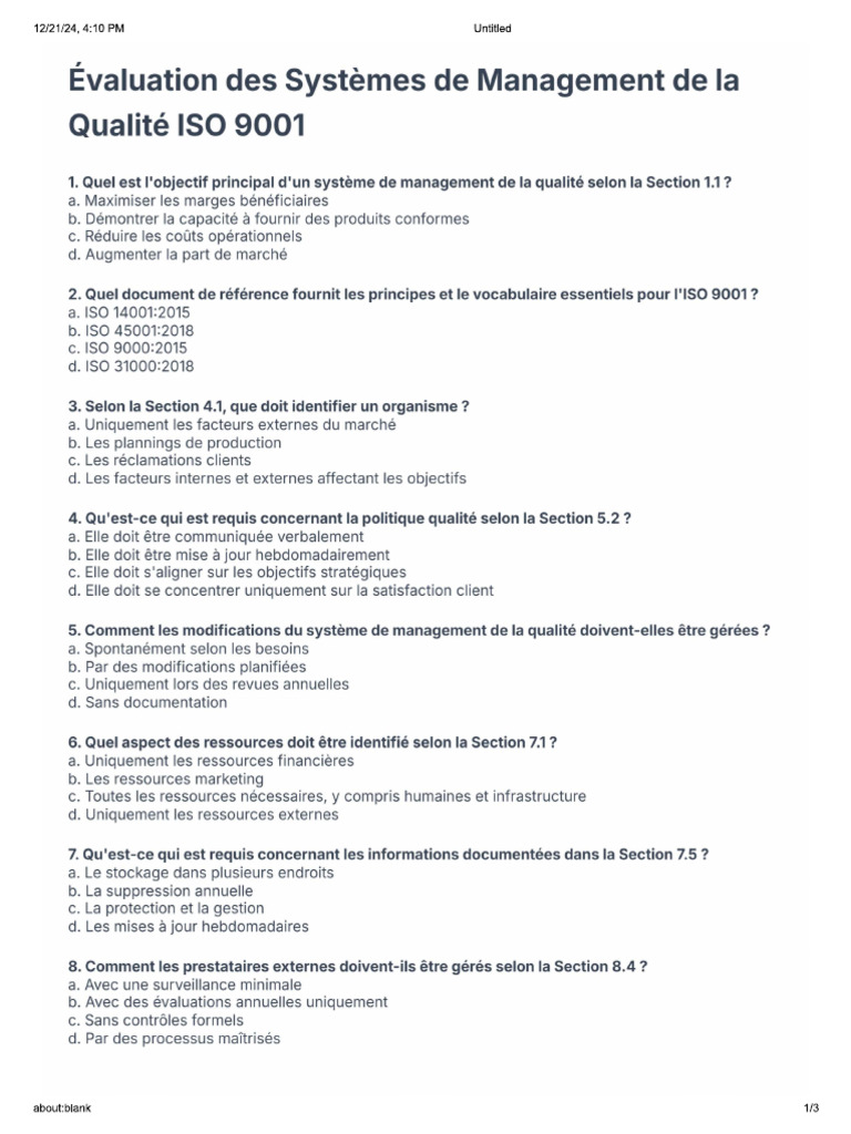QCM 9001 | PDF
