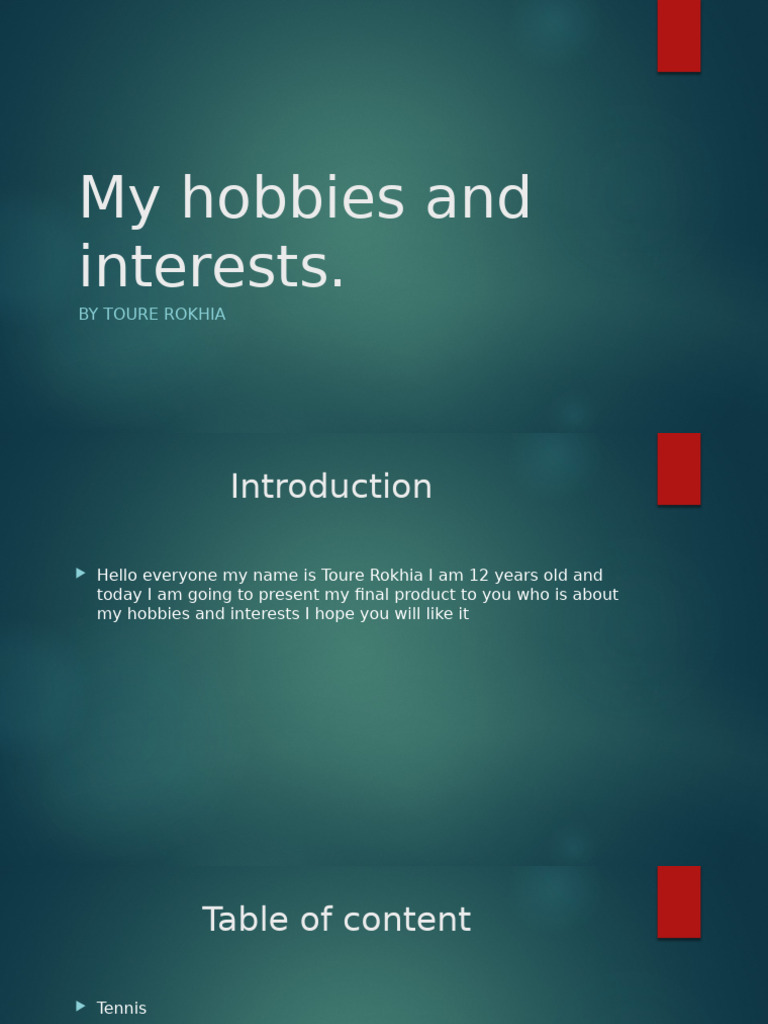 My Hobbies and Interests | PDF