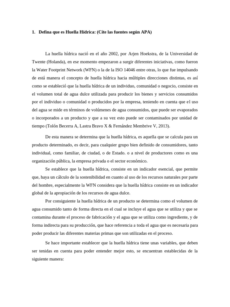 Huella Hídrica | PDF | Ciencias de la Tierra | Ciencia medioambiental