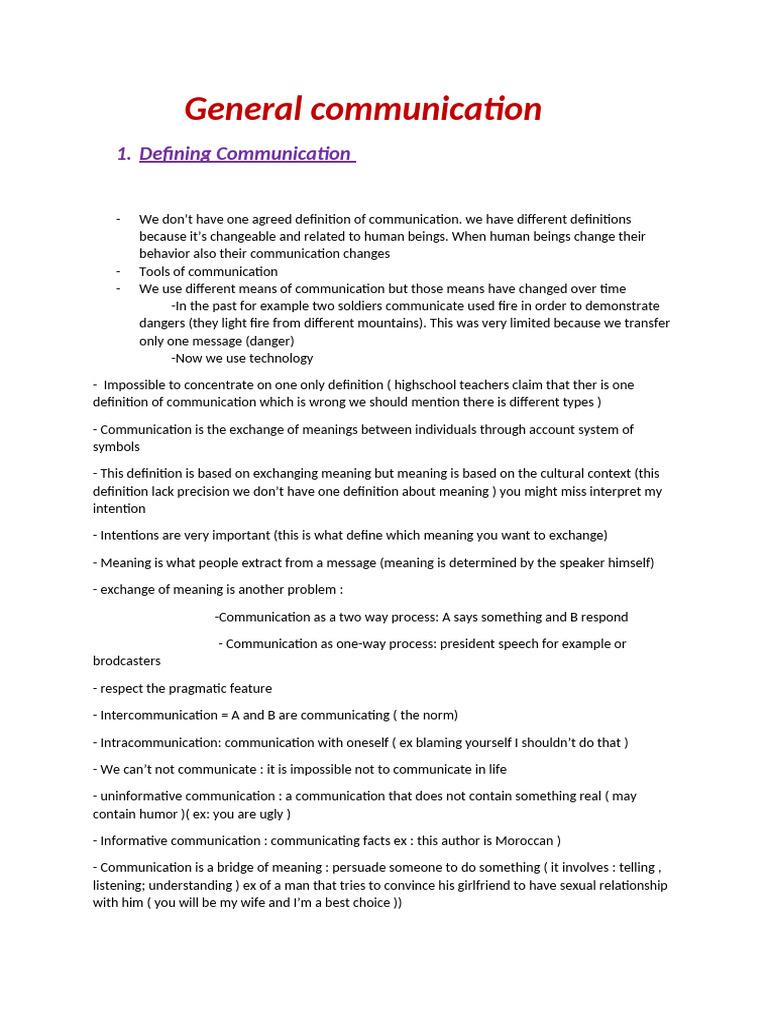 General communication | PDF | Communication | Cognition