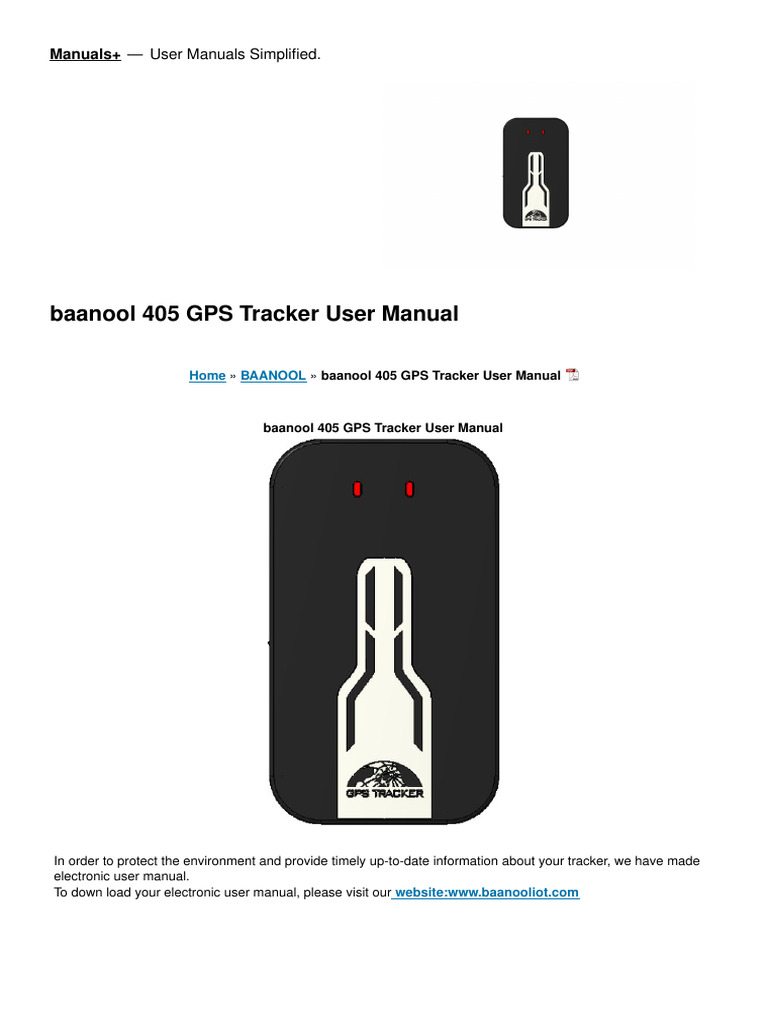 Baanool 405 GPS Tracker User Manual | PDF | Electromagnetic ...