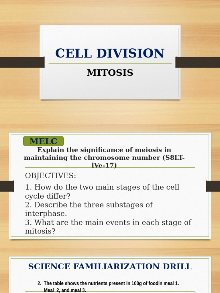 Cell Division Mitosis | PDF | Meiosis | Mitosis
