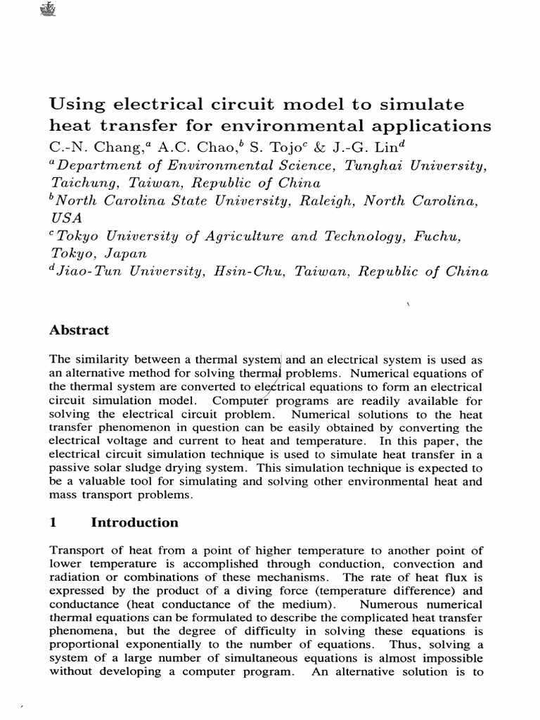 Electrical Circuit Heat Transfer Simulation | PDF | Heat Transfer ...