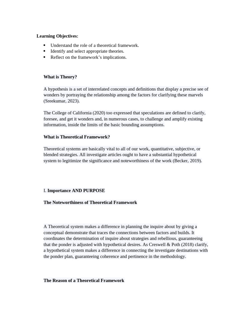 Understanding Theoretical Frameworks | PDF | Theory | Hypothesis