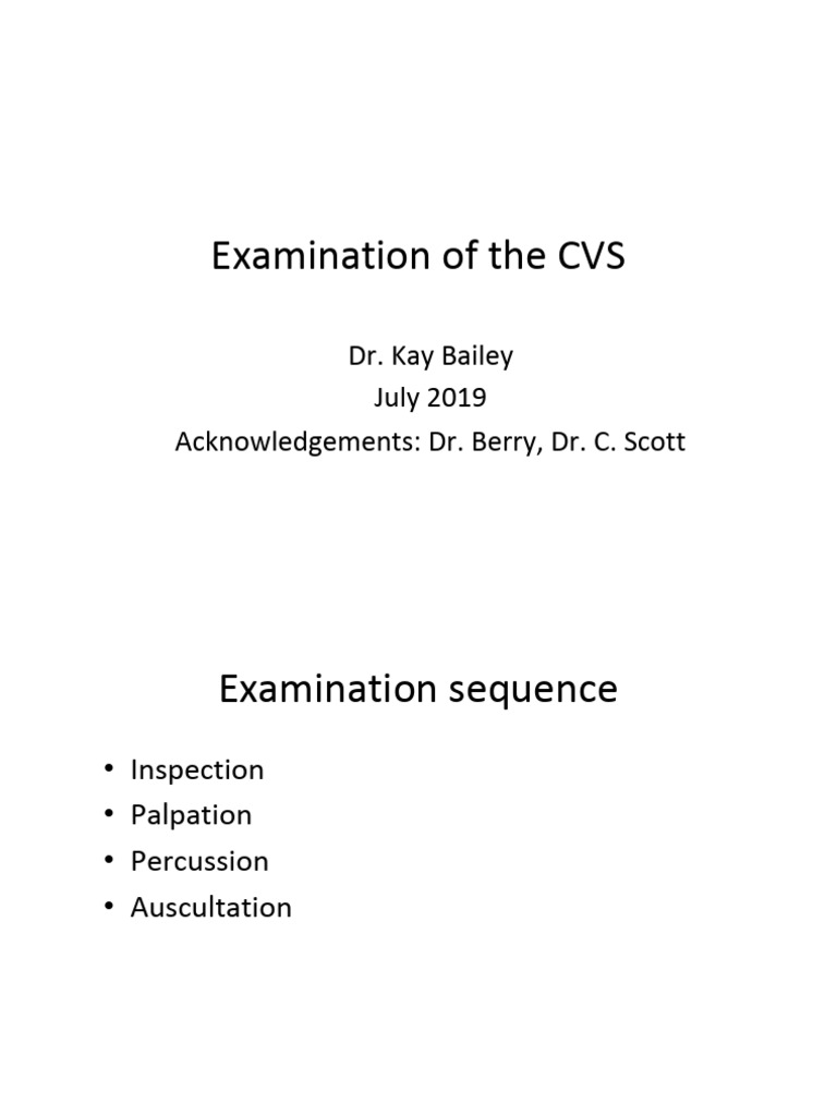 Examination of The CVS Bailey | PDF | Pulse | Blood Pressure