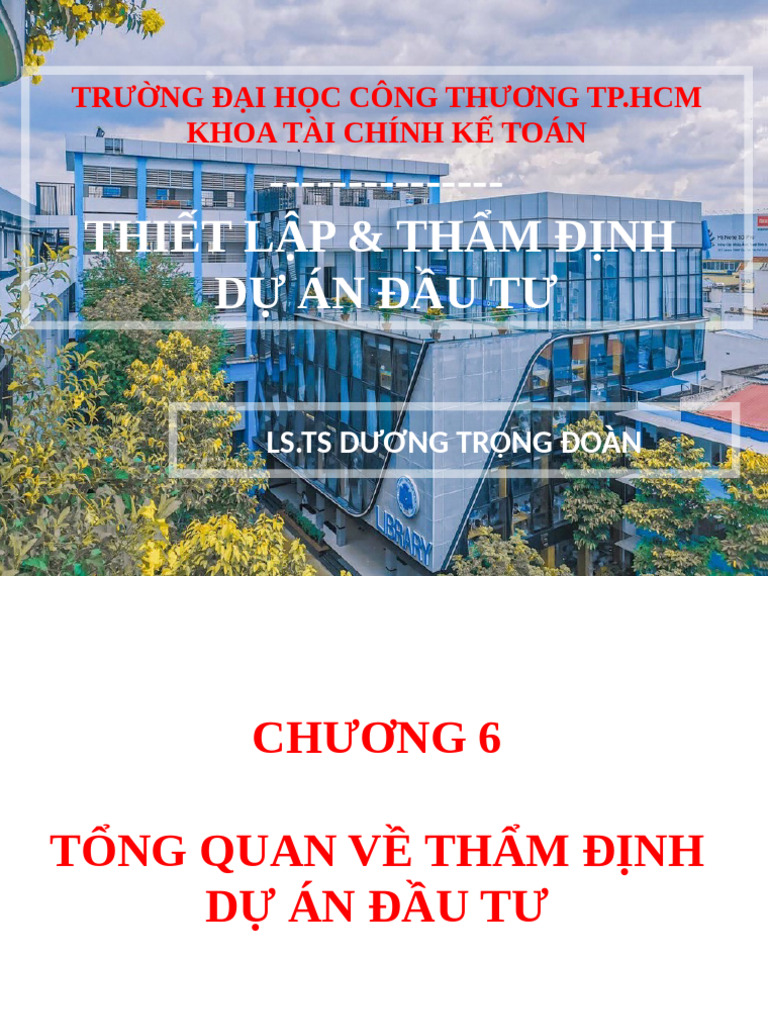CHUONG 6 - Tong Quan Ve Tham Dinh Du An Dau Tu | PDF