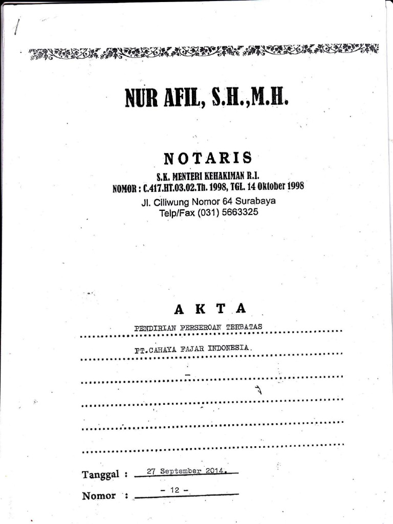 1 Akte Pendirian CB - Compressed | PDF