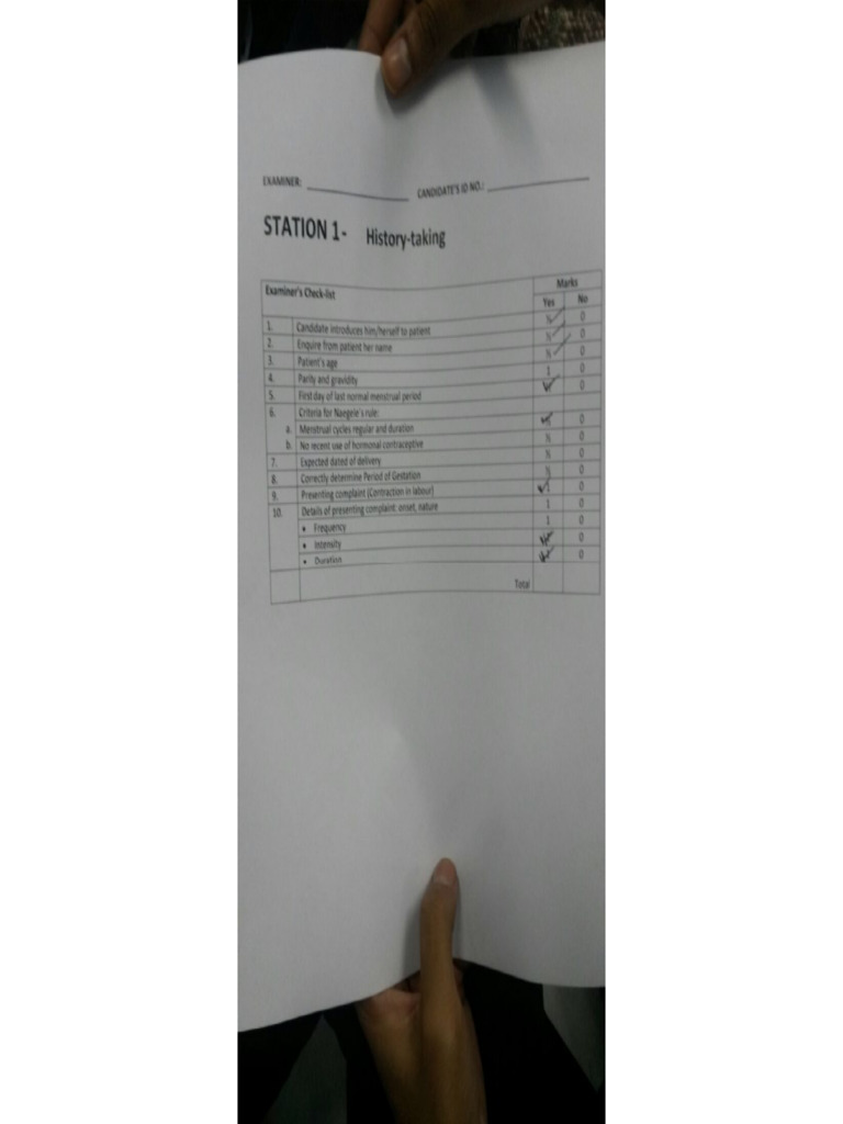 Osce Tick Sheets | PDF