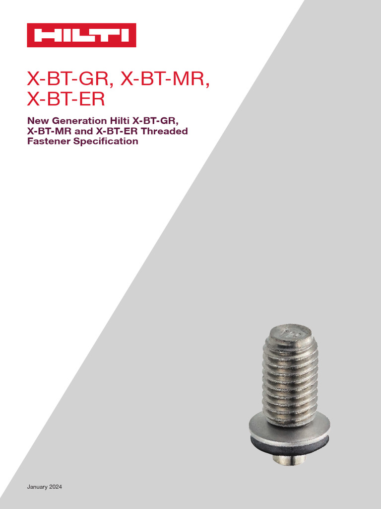Hilti X-BT Fastener Specifications 2024 | PDF | Welding | Construction