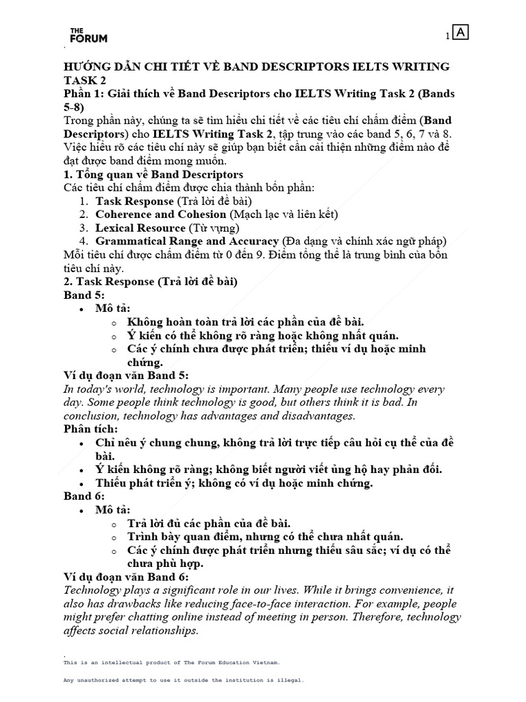 Giải Thích Cụ Thể Band Descriptor Cho Người Mới Học | PDF