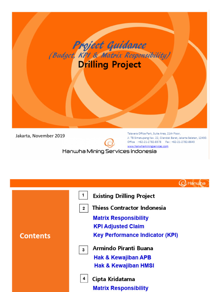 Budget, KPI, & Matrix Drilling Project_Nov.'19 | PDF