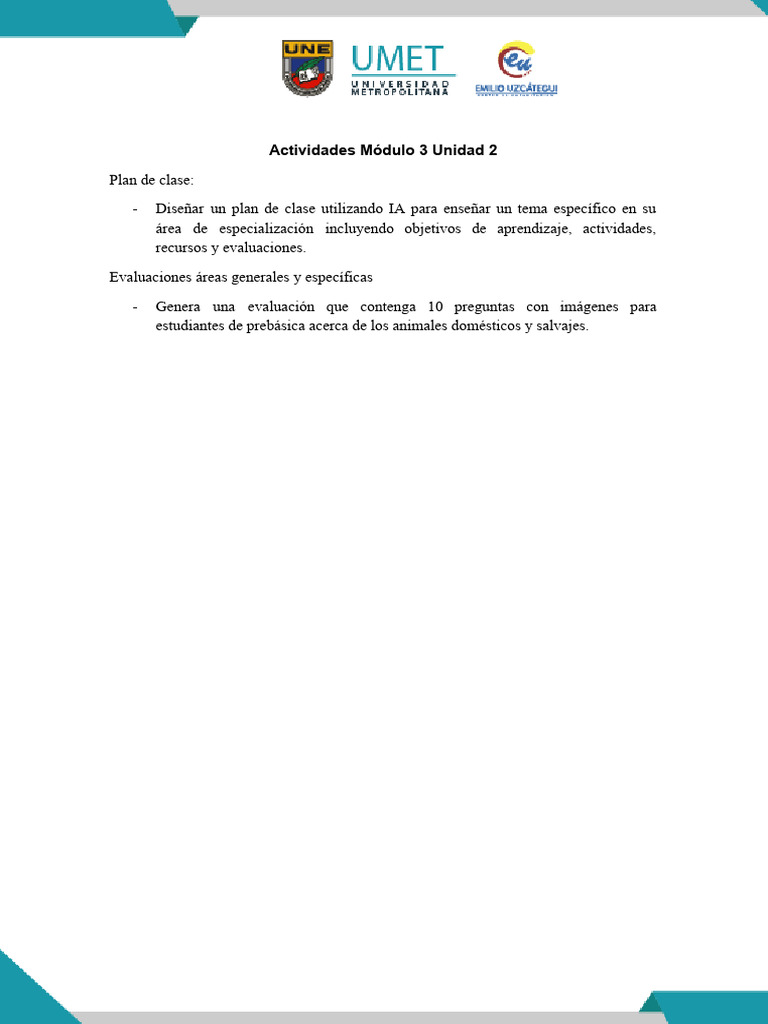 Actividades Módulo3 Unidad2 | PDF