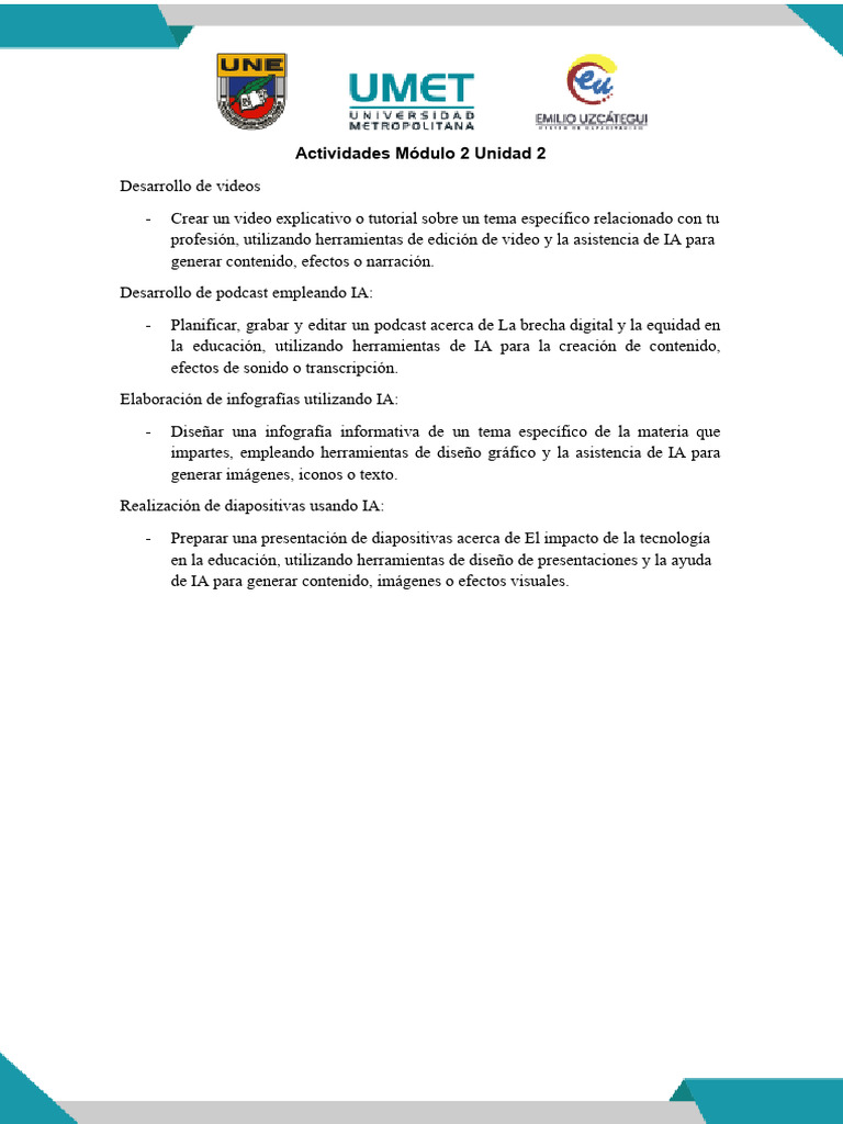 Actividades Módulo2 Unidad2 | PDF