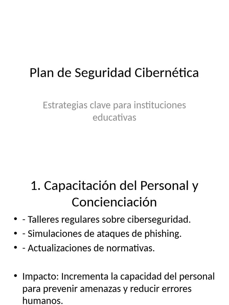 Plan de Seguridad Cibernética | PDF