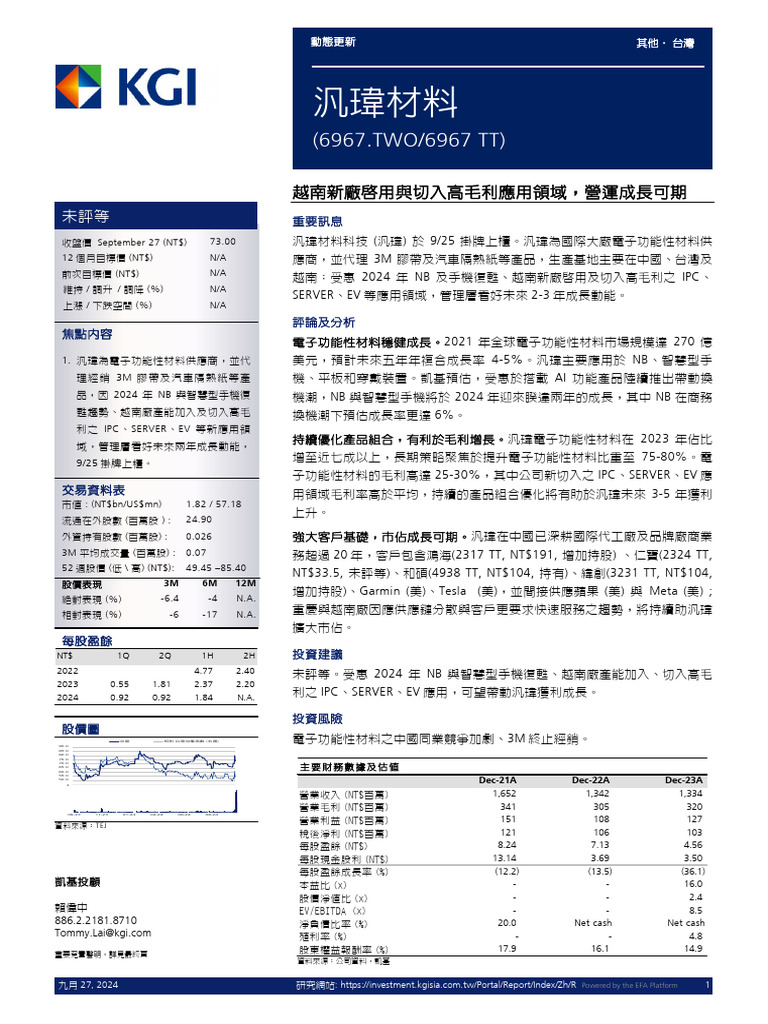 6967 汎瑋材料 - 2024 - 09 - 27 - C - TW | PDF