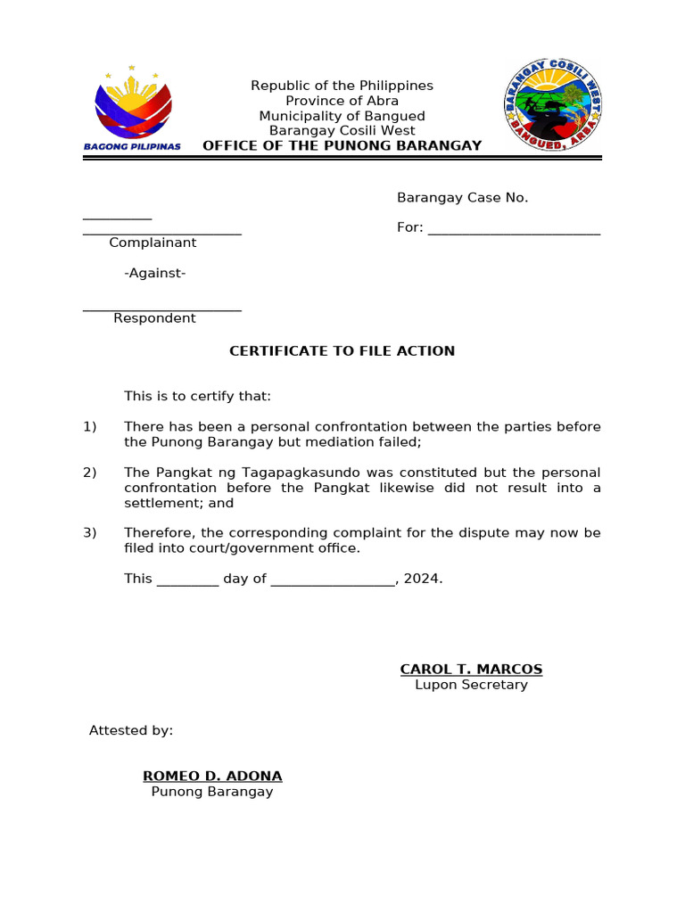 Certificate To File Action | PDF