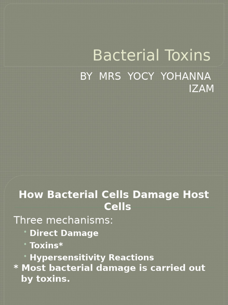 Bacterial Toxins 111 | PDF | Botulinum Toxin | Bacteria