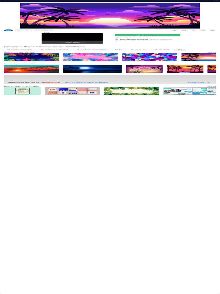 Free Vector Free Vector Gradient Tropical Sunset Background | PDF ...