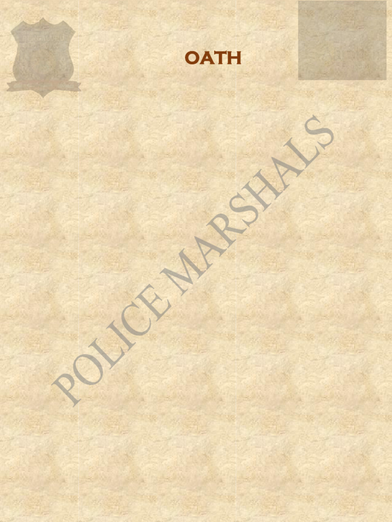 Oath Police Marshal 30082023-1 | PDF