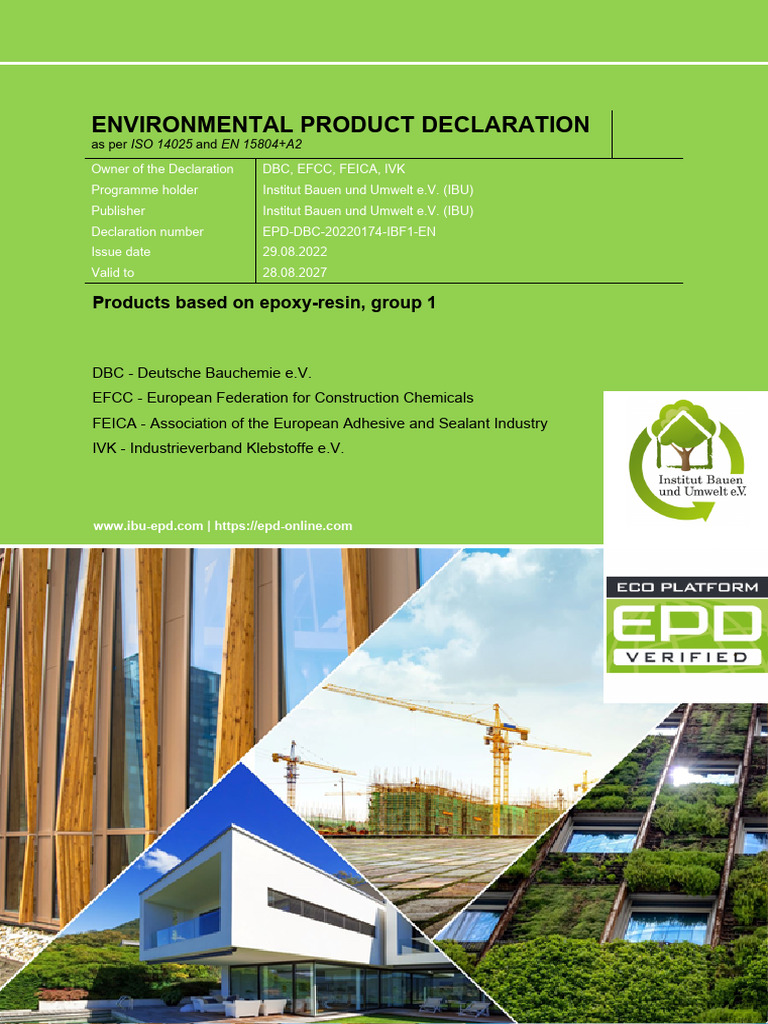 Environmental Product Declaration: Epoxy Resin | PDF | Epoxy | Concrete