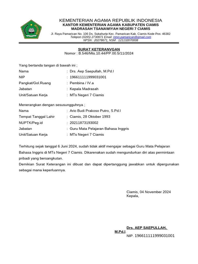 Pernyataan Kamad | PDF