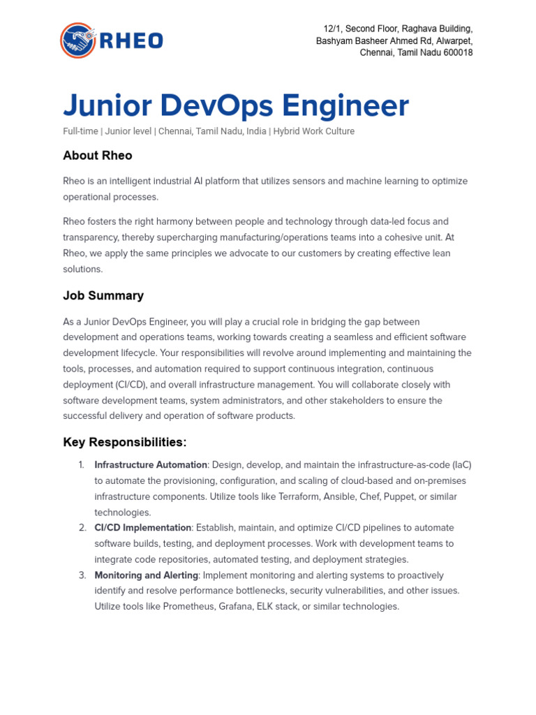 Junior DevOps Engineer | PDF | Software Engineering | Computing