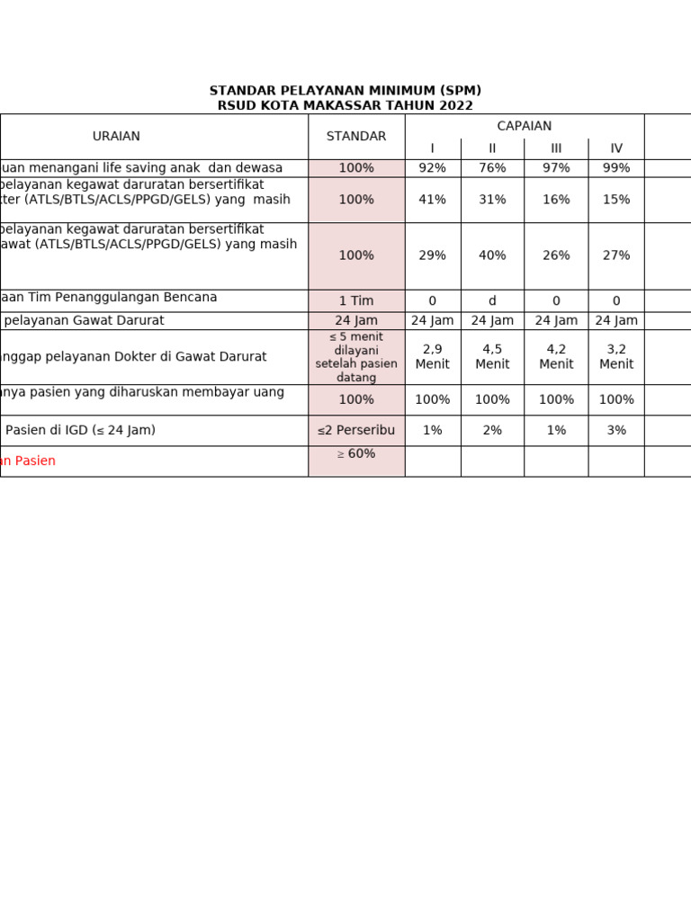 Standar Pelayanan Minimum | PDF