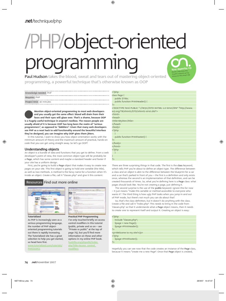 Php Class Computer Programming Object