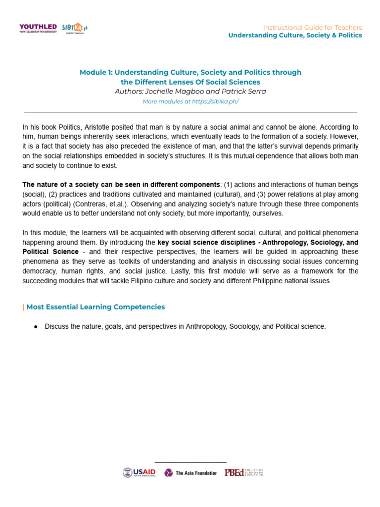 Understanding Culture, Society, and Politics | PDF | Social Sciences ...