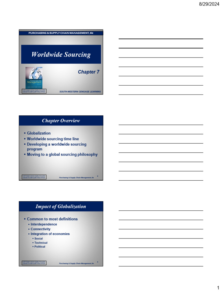 Chapter 7 Worldwide Sourcing | PDF | Business | Economies