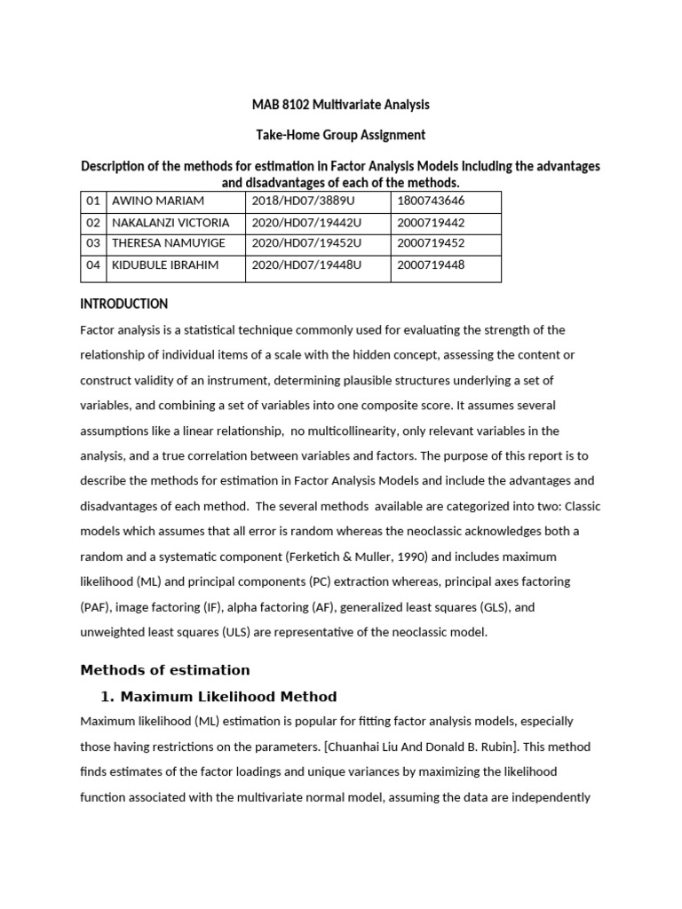 Factor Analysis Hw2 | PDF | Factor Analysis | Variance