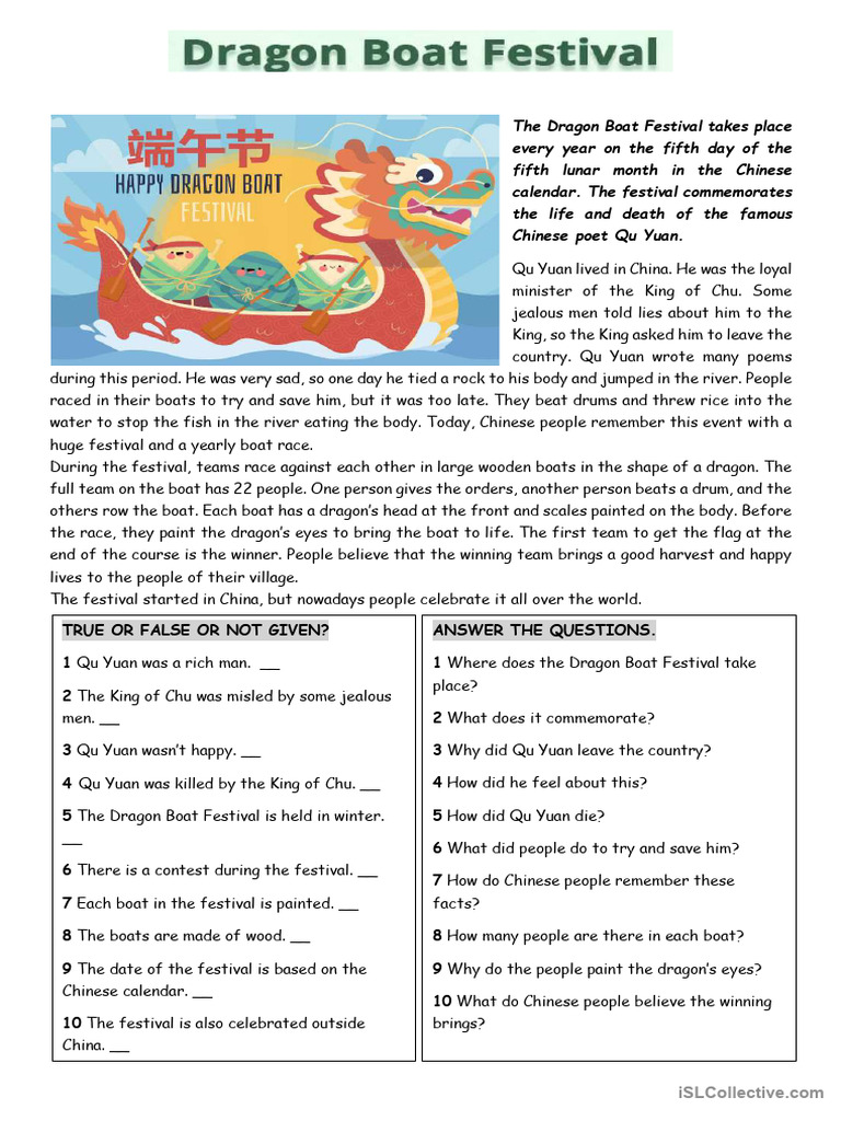 Dragon Boat Festival: History & Traditions | PDF