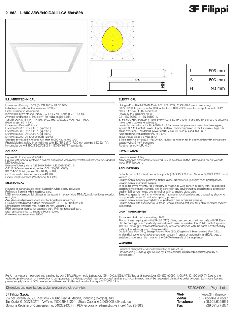 Industrial Lighting Specifications | PDF