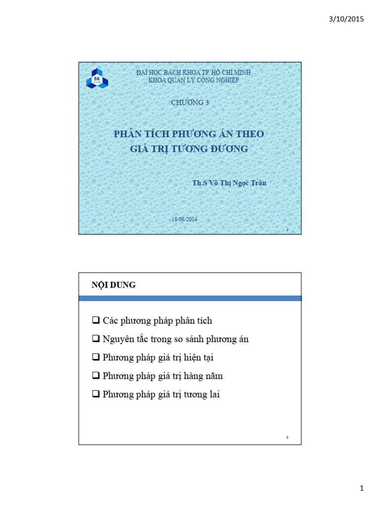 Chương 3. Phan Tich PA Theo Gia Tri Tuong Duong | PDF