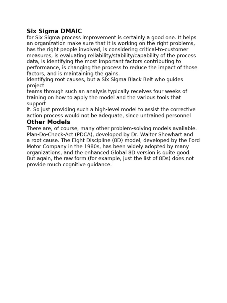 Six Sigma DMAIC | PDF