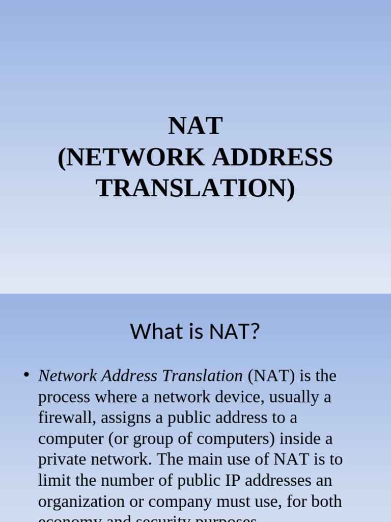 Nat | PDF | Ip Address | Port (Computer Networking)