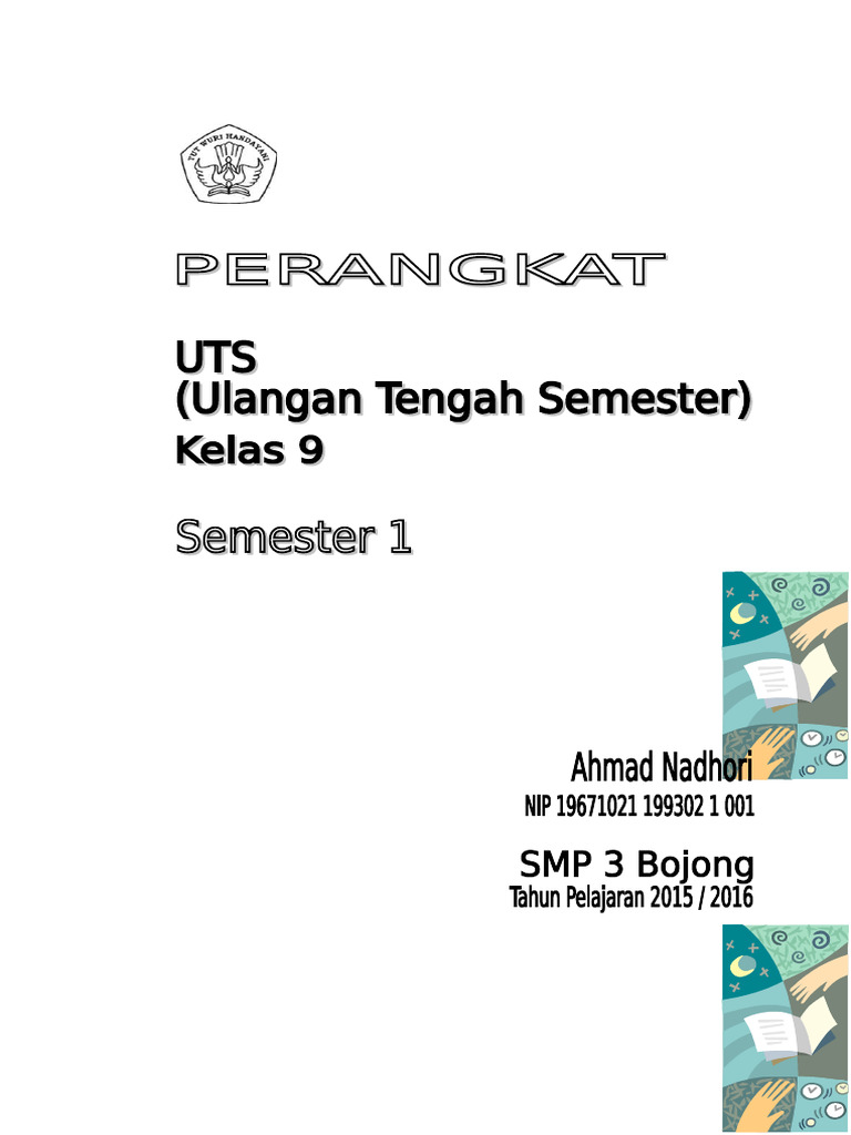 cover perangkat UTS smt 1 kls 9 2015_2016 | PDF