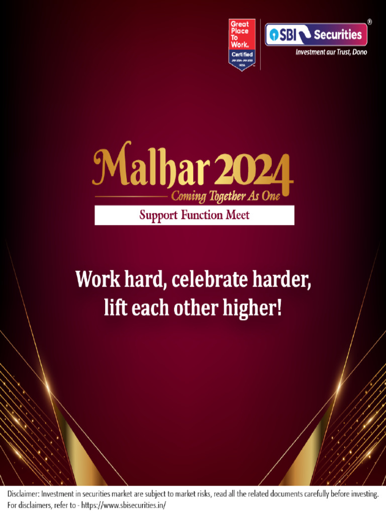 Malhar 2024 - Support Function Meet | PDF