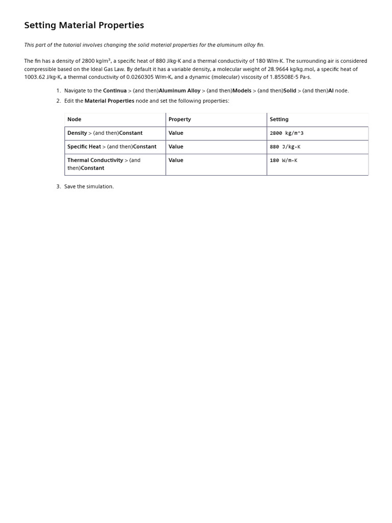 Setting Material Properties | PDF
